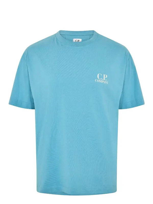 C.P. COMPANY Logo Crew-neck T-shirt - Blue
