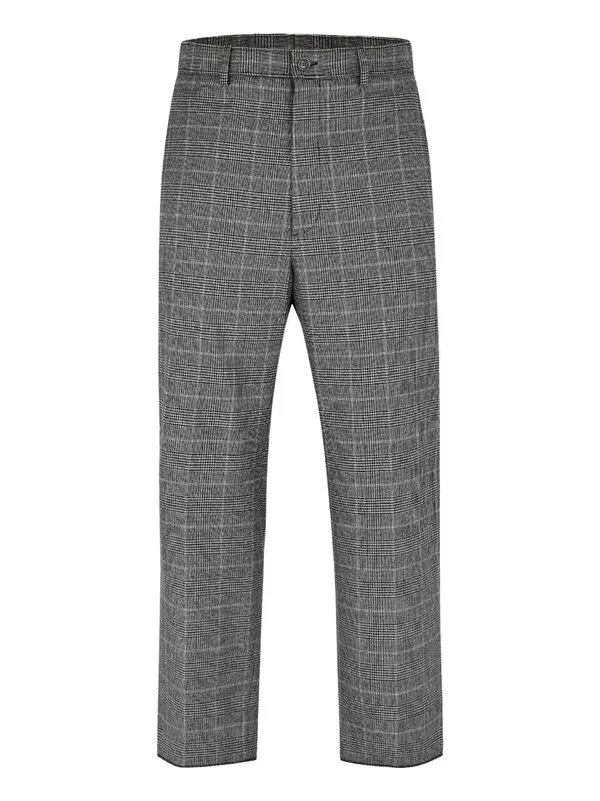 Gucci Straight-cut Plaid Trousers - Black