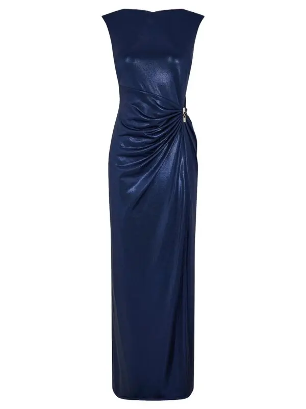Ralph Lauren Sleeveless Evening Gown With Side Slit - Black