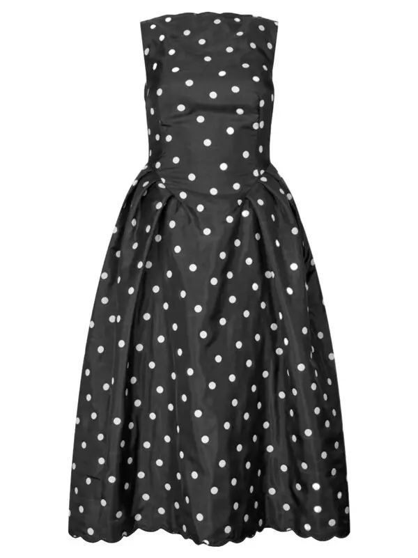 Stine Goya Volum A-line Dress With Polka Dots - Black