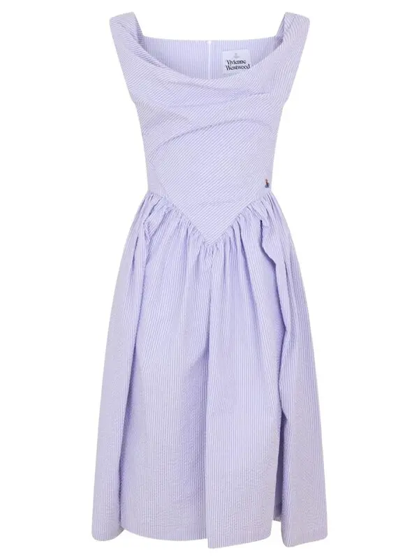 VIVIENNE WESTWOOD Sleeveless Draped Pleated Dress - Purple