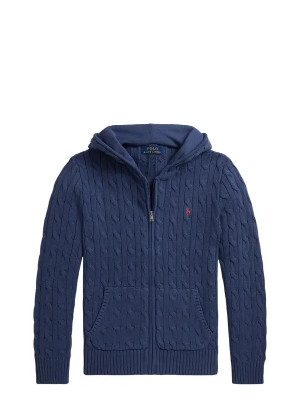 Polo Ralph Lauren Zip Knitted Hoodie - Blue