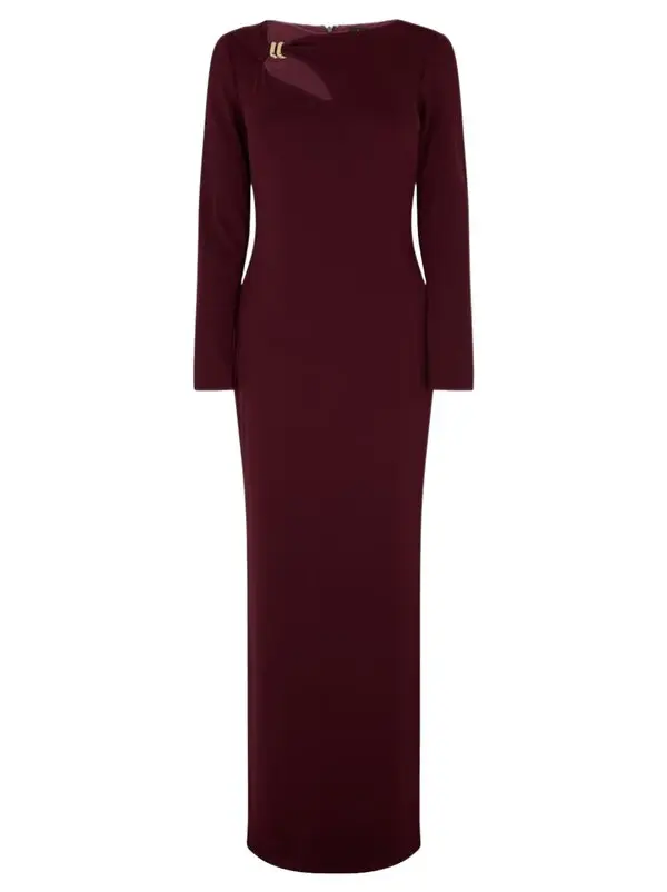 Ralph Lauren Long Sleeve Cutout Gown - Brown