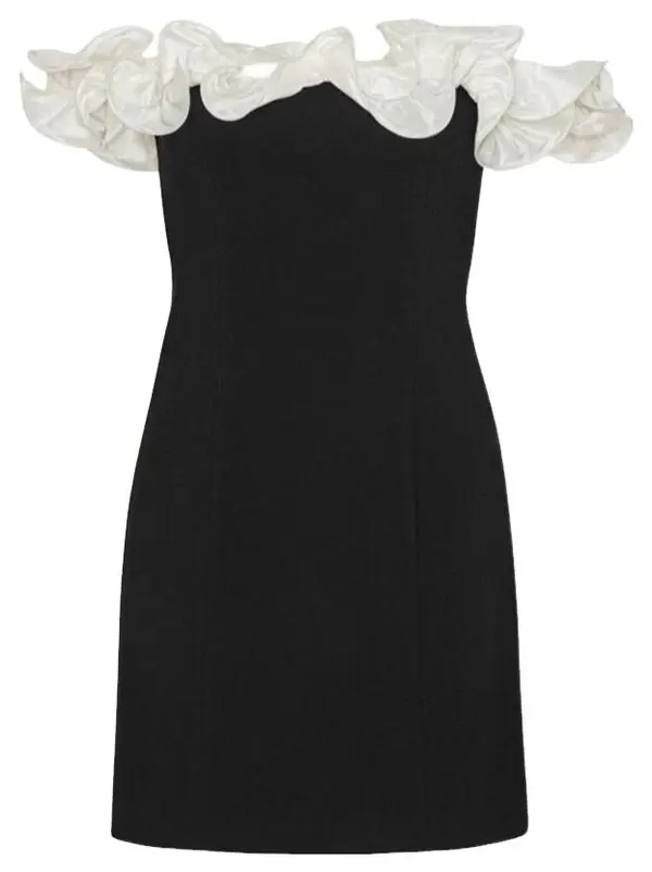 ROTATE BY BIRGER CHRISTENSEN Off-the-shoulder Ruffled Mini Dress - Black