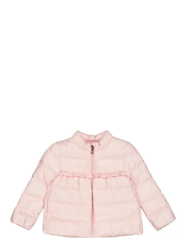 Moncler Quilted Ruffle Down Jacket - Pink