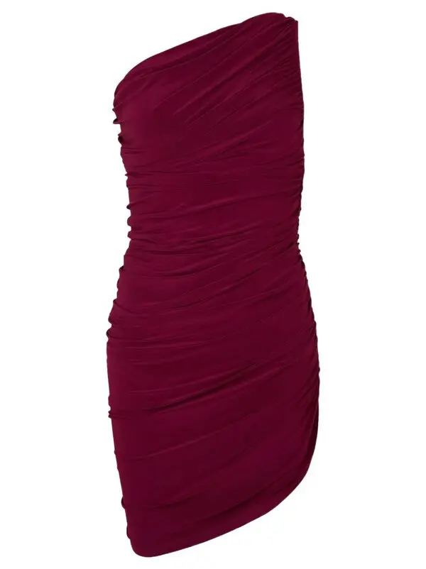 Norma Kamali One-shoulder Draped Mini Dress - Red