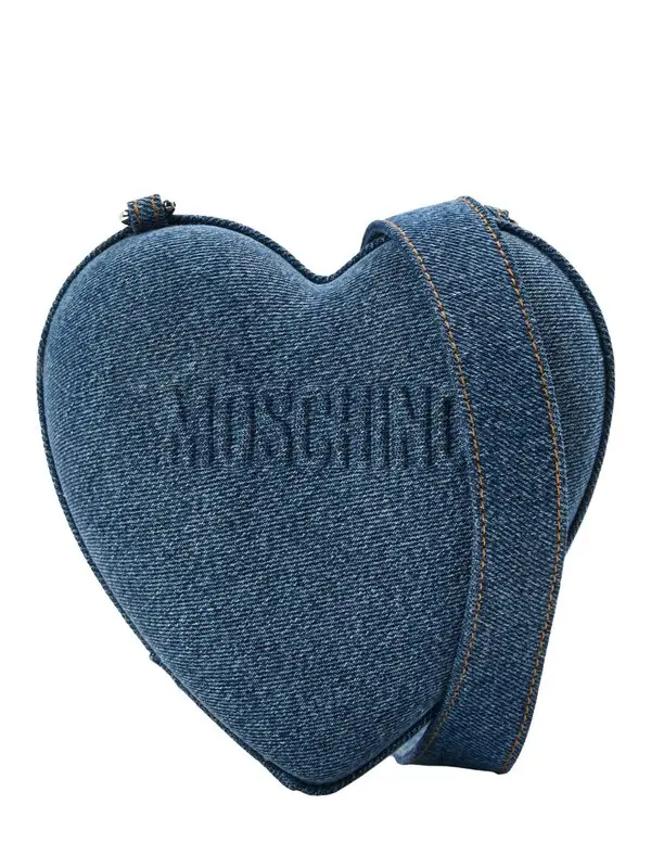 Moschino Denim Heart Shoulder Bag - Blue
