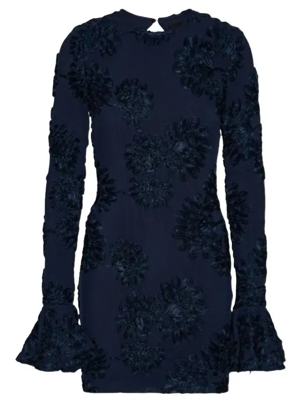 ROTATE BY BIRGER CHRISTENSEN Rosita Mini Dress With Lace Cuffs - Black