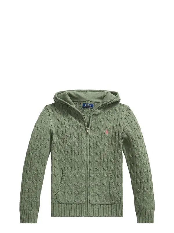 Polo Ralph Lauren Cable Knit Zip Hoodie - Green