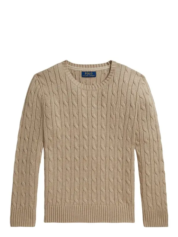 Polo Ralph Lauren Cable Knit Crewneck Pullover - Nude