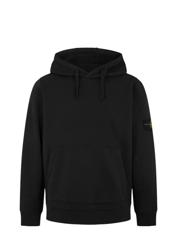 Stone Island Logo Hoodie - Black