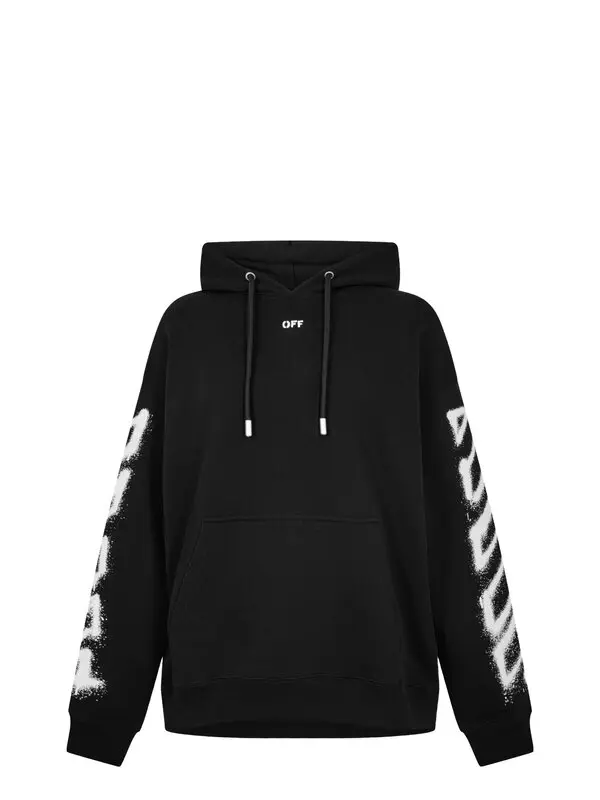 Off-White Hoodie With Graphic Detailing - Black