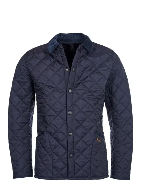 Barbour Quilted Long-sleeved Cotton Coat With Corduroy Collar - Black