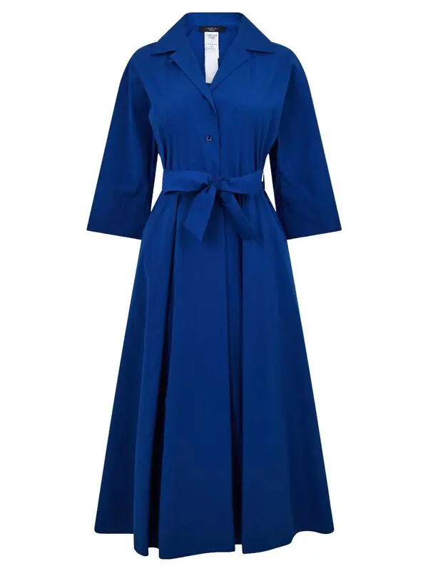 Max Mara Long Shirt Dress With Belt - Blue
