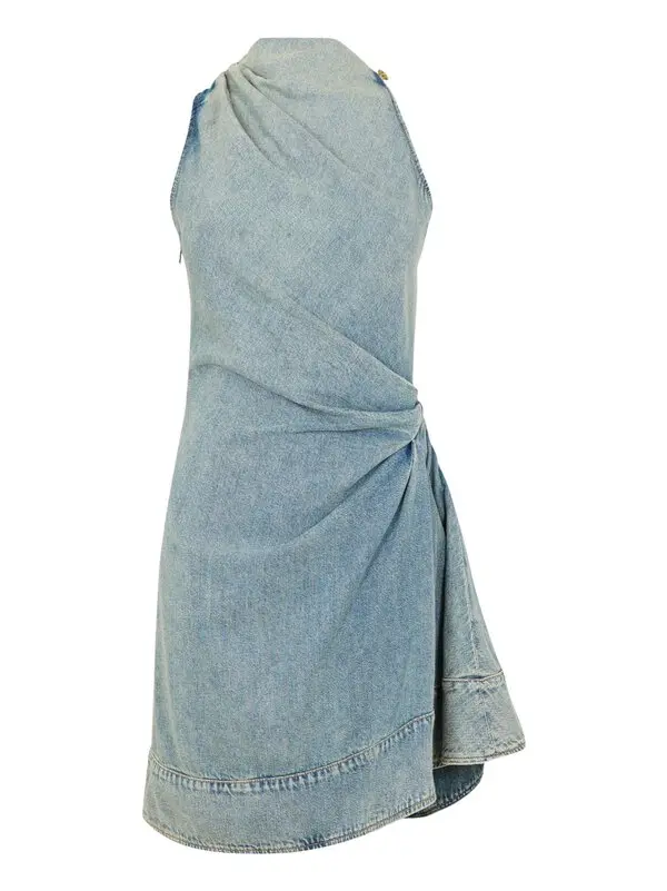 Alexander McQueen Denim Mini Dress - Gray