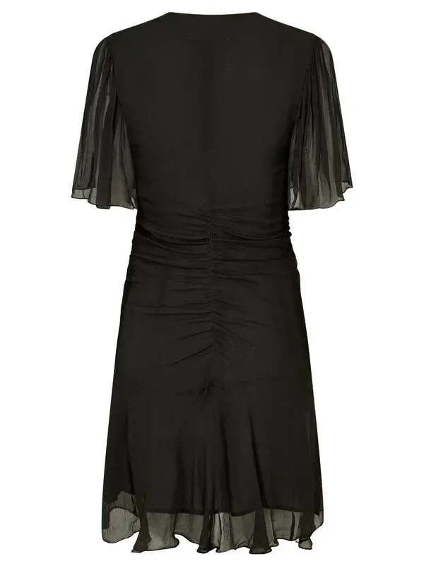 Isabel Marant Étoile Ruched Mini Dress With Sheer Sleeves - Black