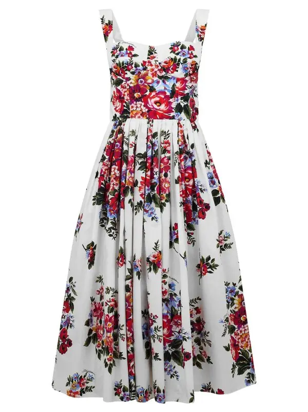 Dolce & Gabbana Floral Print Midi Dress - Multicolor