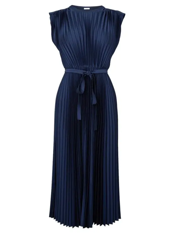 JOSEPH Volta Pleated A-line Dress - Black