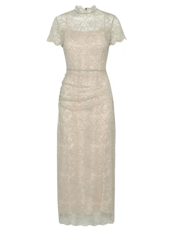 ROTATE BY BIRGER CHRISTENSEN Lamaja Short-sleeved Lace Dress - Nude