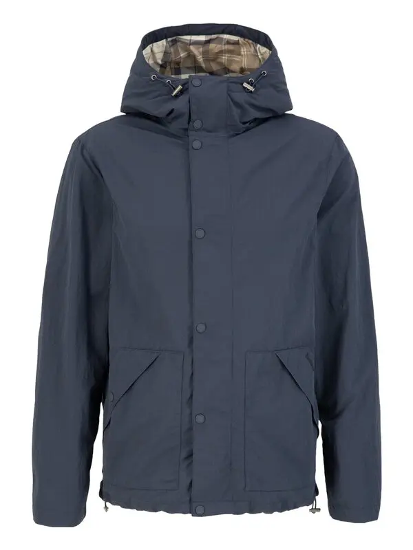 Barbour Hooded Zip-up Raincoat - Black