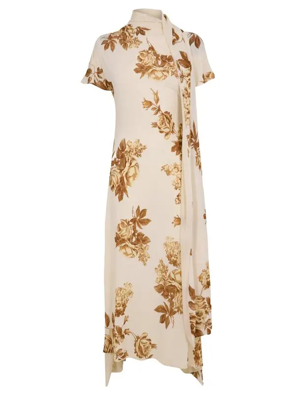 Magda Butrym Floral Print Maxi Dress - Nude