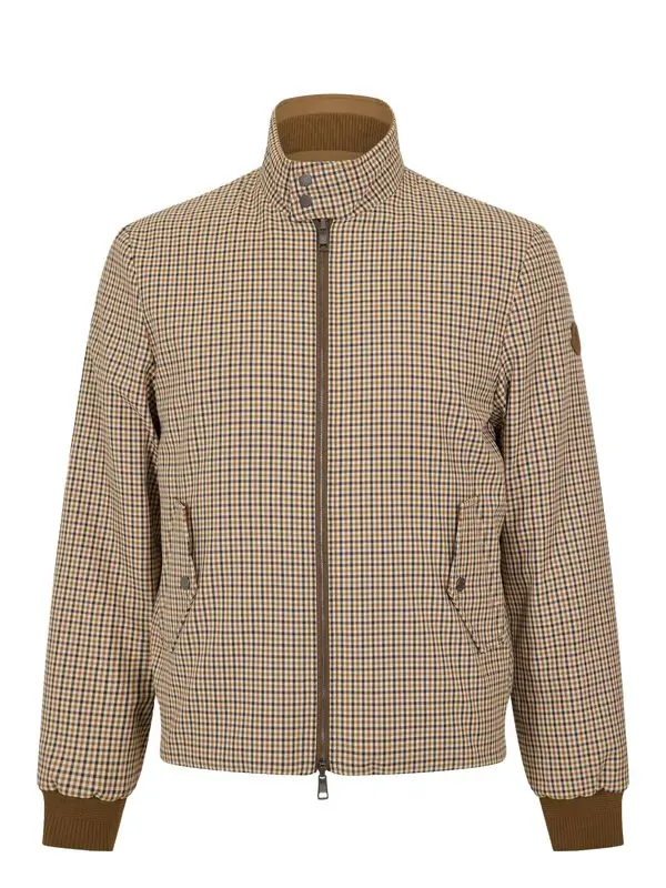 Moncler Houndstooth Check Zip-up Jacket - Nude