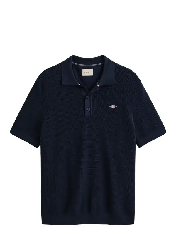 Gant Logo Short Sleeve Polo Shirt - Black