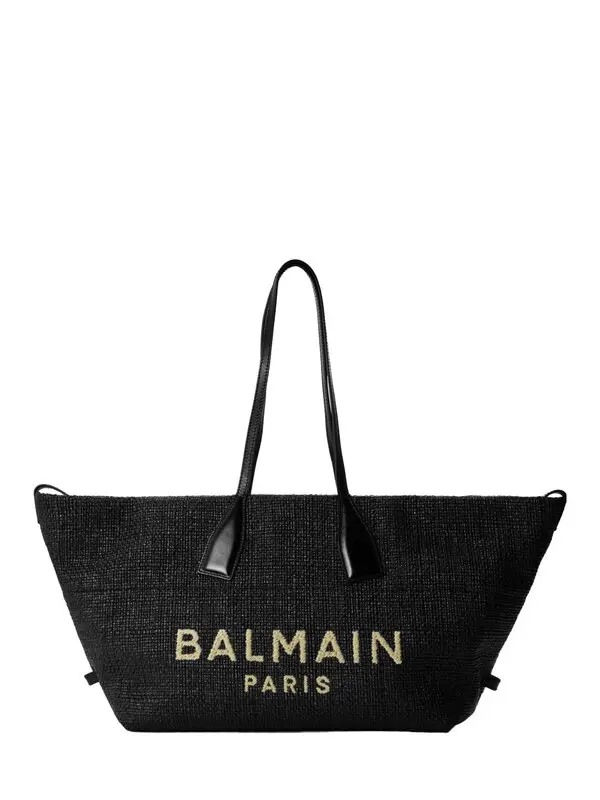 Balmain Woven Tote Bag - Black