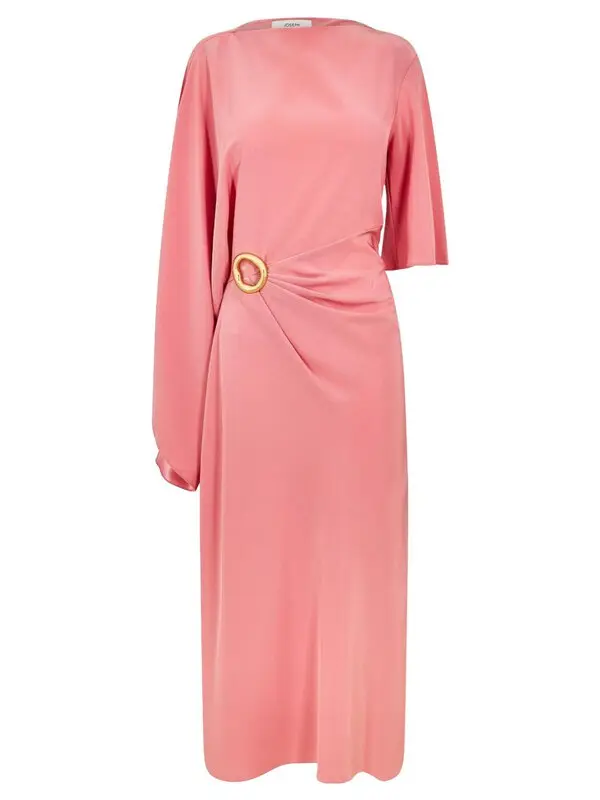 JOSEPH Joya Asymmetrical Dress With Pleated Details - Pink