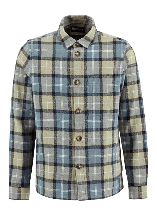 Barbour Plaid Shirt-style Casual Jacket - Gray