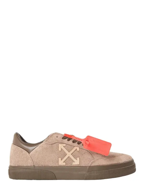 Off-White Suede Canvas Trainers - Nude