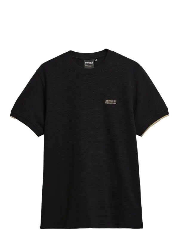 Barbour Eamon Pique Logo T-shirt - Black