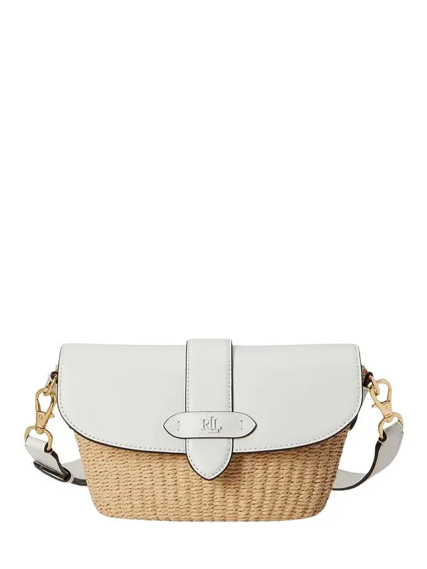 Ralph Lauren Woven Raffia Shoulder Bag - White