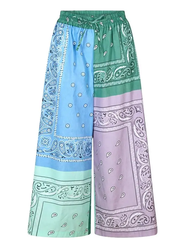 Max Mara Printed Wide-leg Pants - Blue