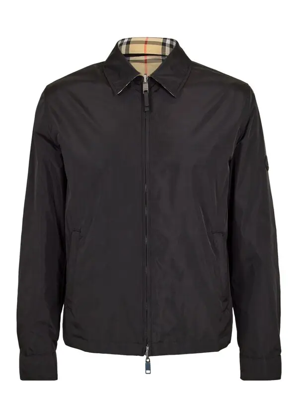 Burberry Checked Collar Jacket - Black