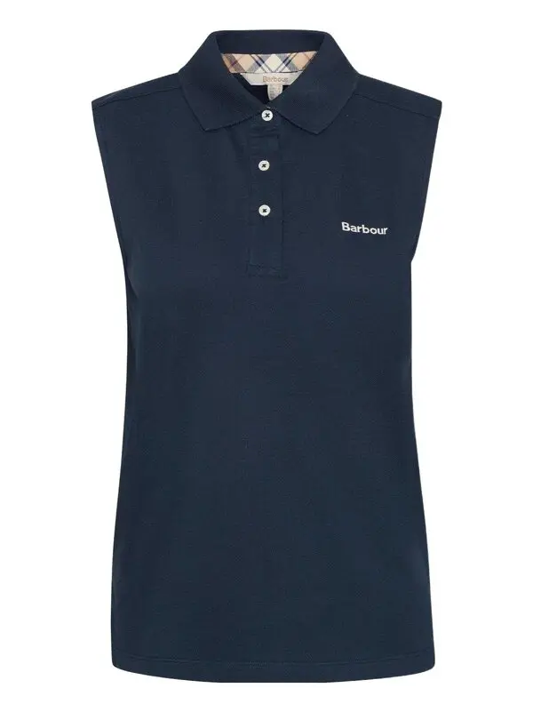 Barbour Logo Sleeveless Polo Shirt - Black