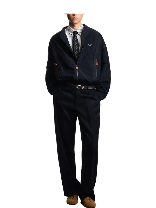 Emporio Armani Cropped Bomber Jacket - Black