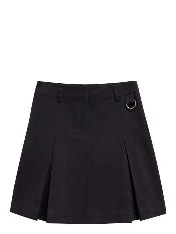 Barbour Slim Fit Mini Skirt With Box Pleat Detail - Black
