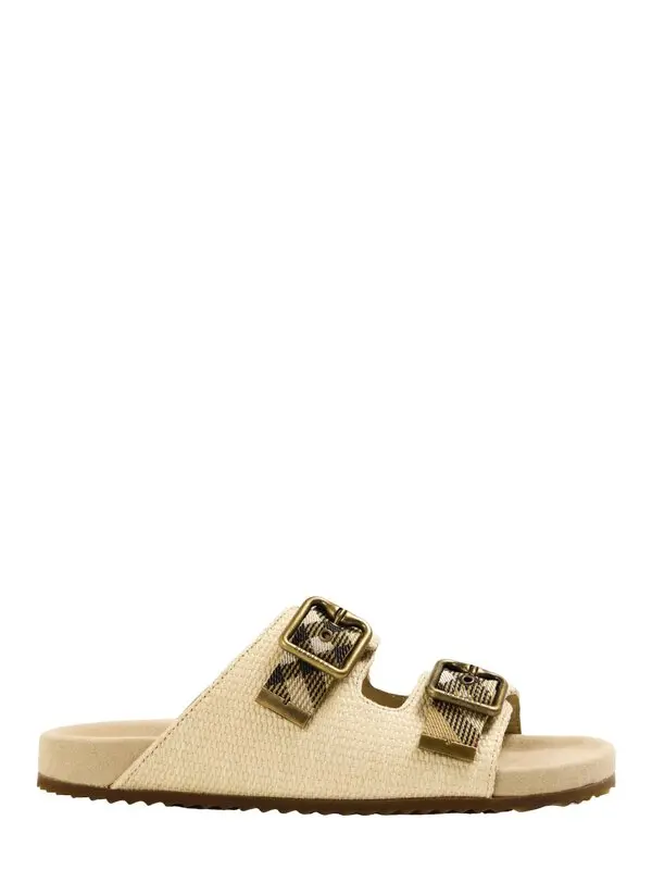 Burberry Urchin Buckle Flat Sandals - Nude