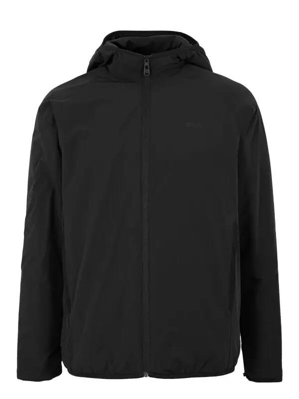 Hugo Boss Hooded Waterproof Zip-up Jacket - Black
