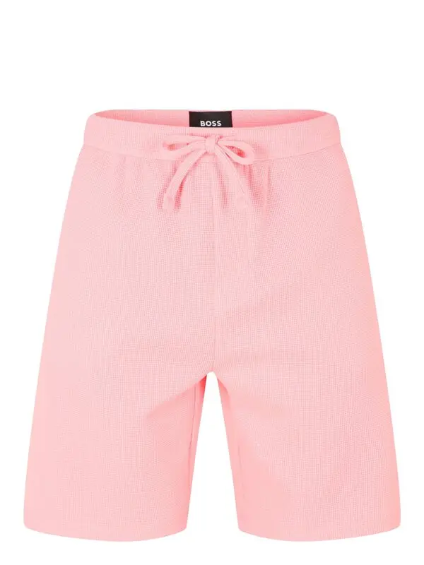 Hugo Boss Waffle Knit Drawstring Shorts - Pink