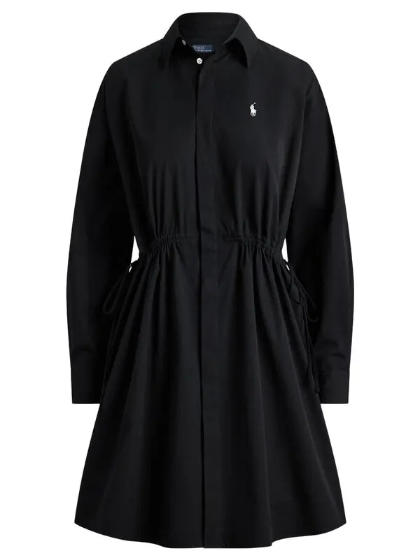 Polo Ralph Lauren Shirt Dress With Drawstring Waist - Black