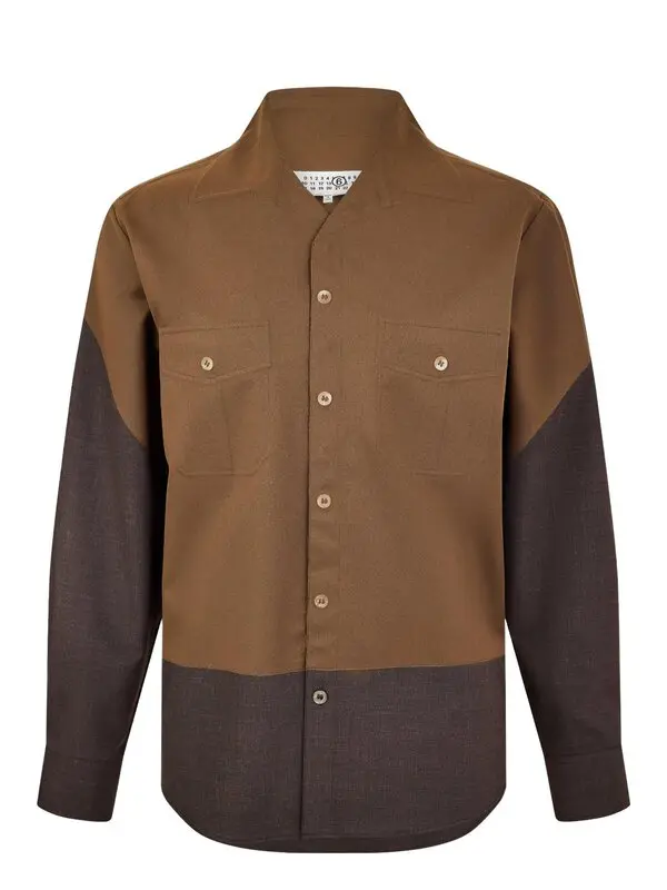 MAISON MARGIELA Long-sleeve Printed Shirt - Brown