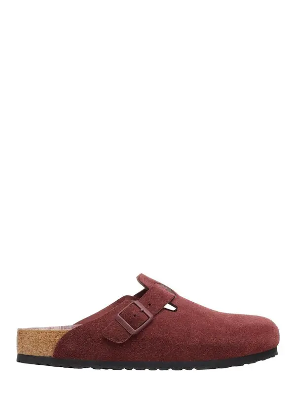 BIRKENSTOCK Suede Slip-on Clogs With Adjustable Buckle - Red