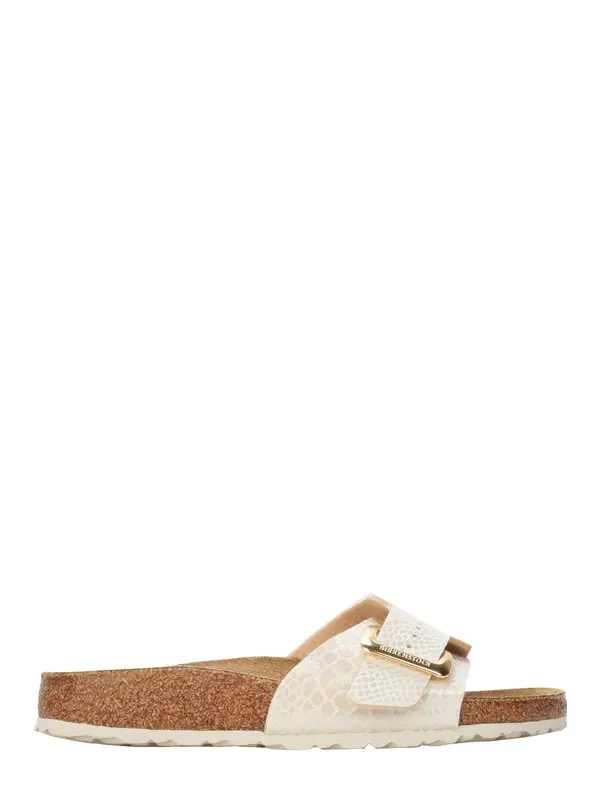 BIRKENSTOCK Embossed Scale Single-band Slide Sandals - Nude