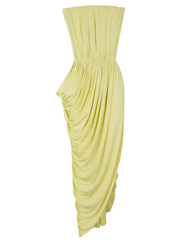 Stella McCartney Square Neck Maxi Dress With Drape - Yellow