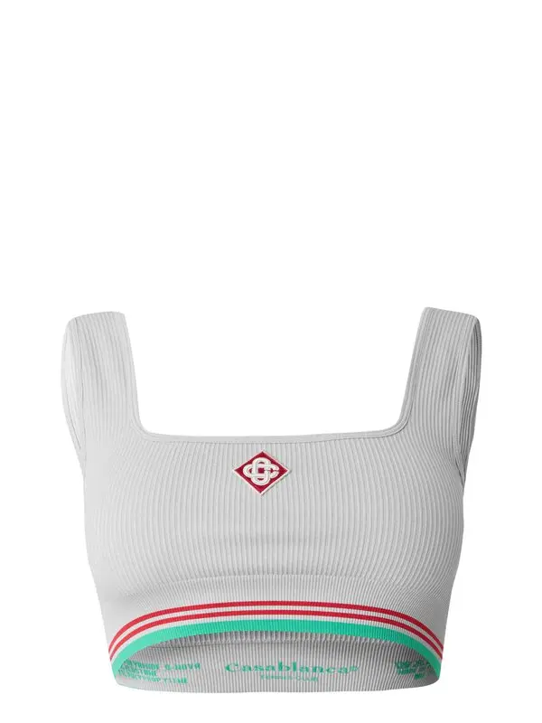 Casablanca Seamless Logo Cropped Tank Top - Gray