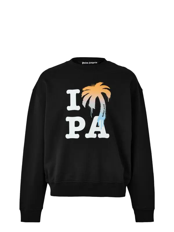 Palm Angels Crew Neck Sweatshirt - Black