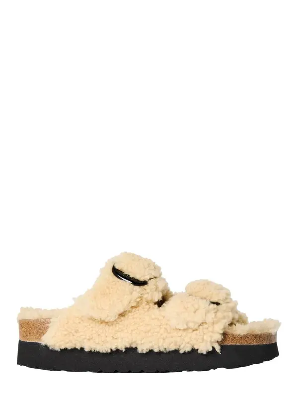 BIRKENSTOCK Arizona Shearling Slides - Nude