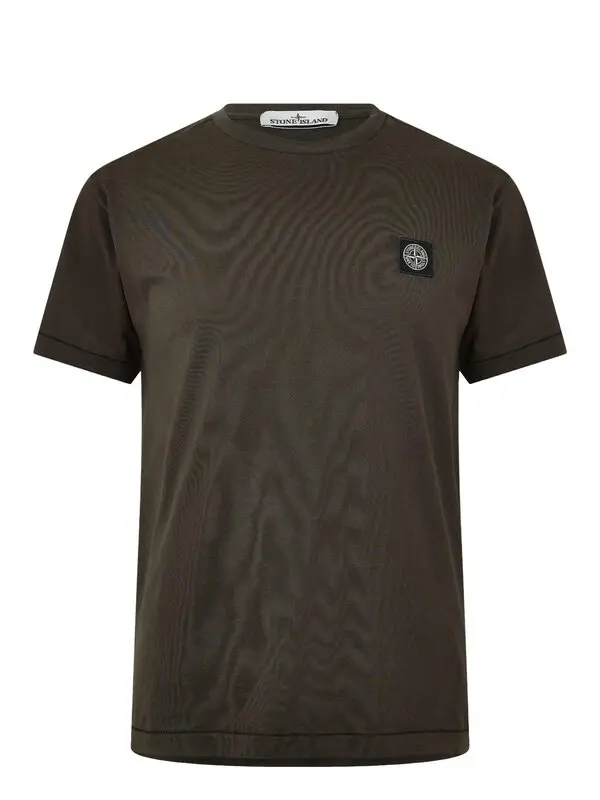 Stone Island Cotton Compass Logo Patch T-shirt - Black